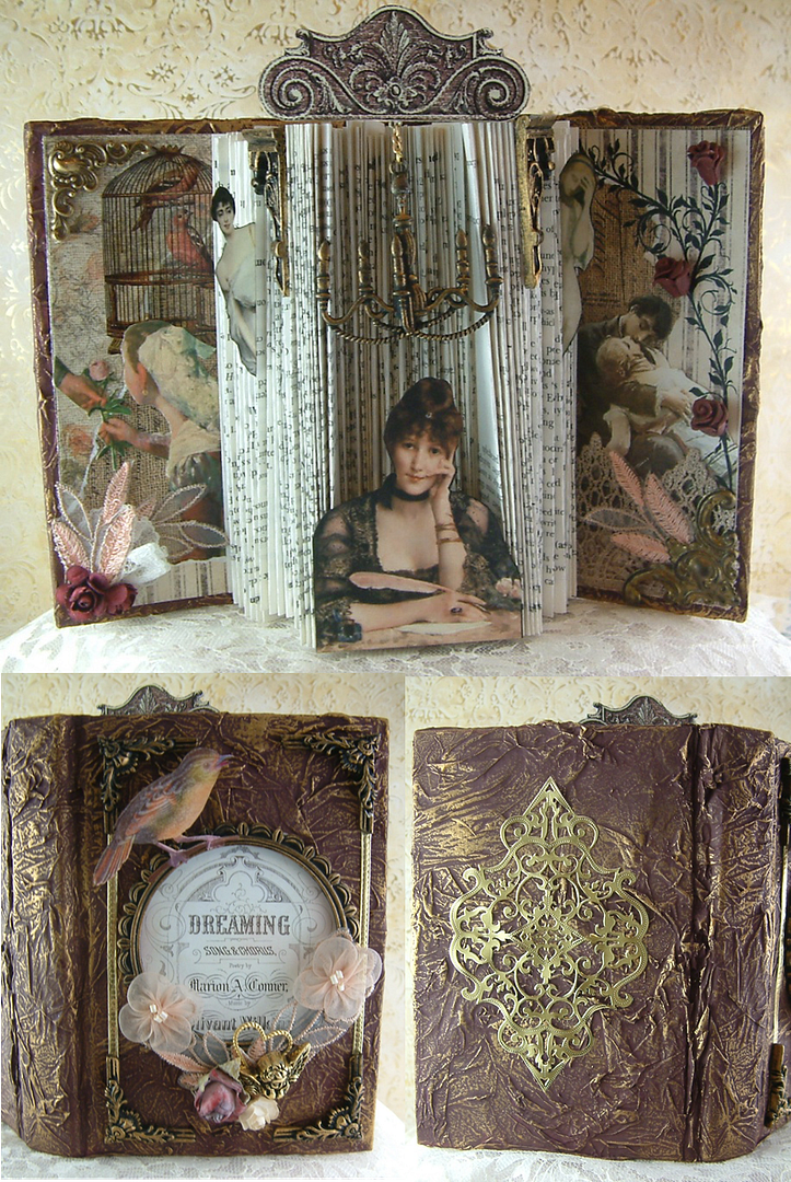 Artfully Musing: Dreaming of Romance - Altered Book
